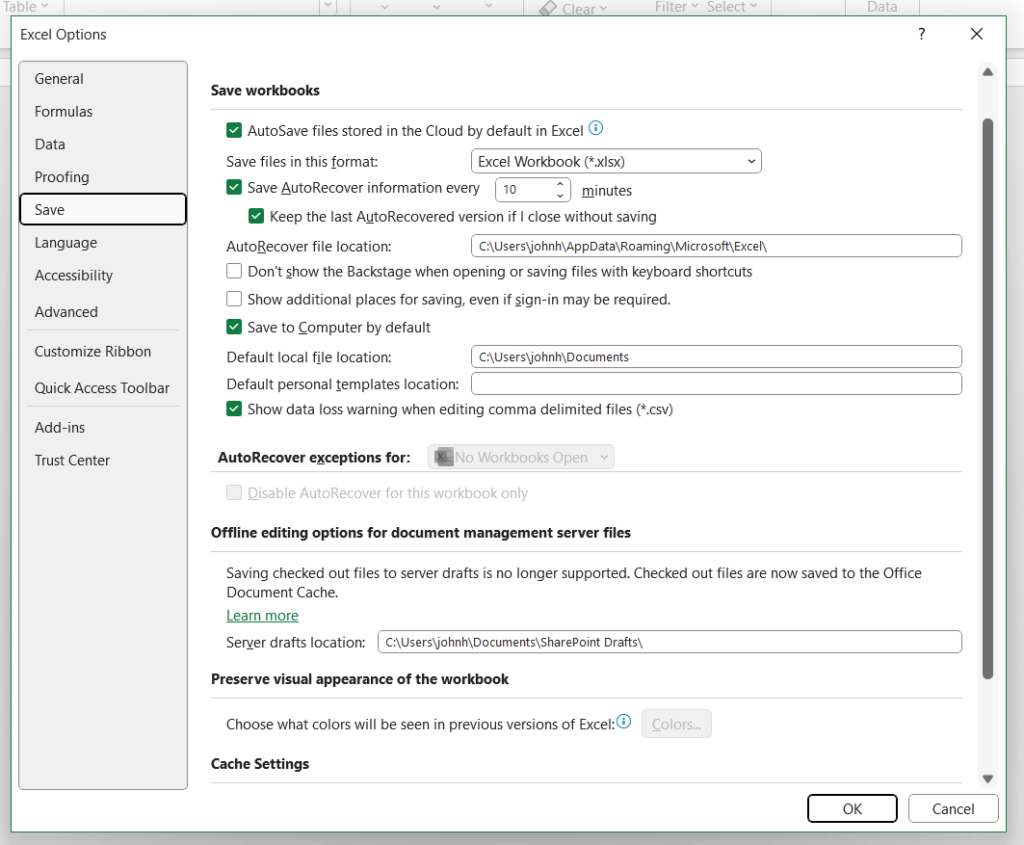 Stop Excel 365 saving files to OneDrive by default | Technology Tales