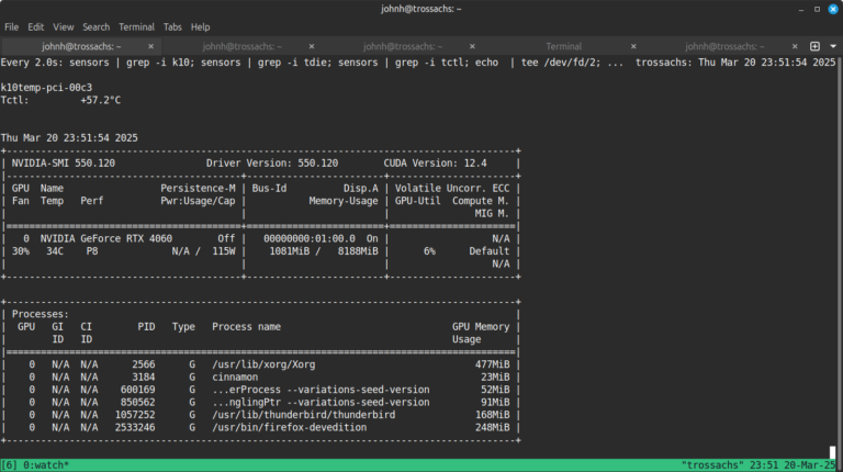 Keeping a graphical eye on CPU temperature and power consumption on the ...